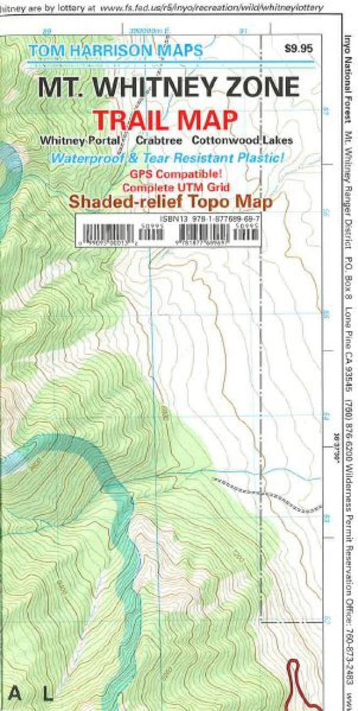 Buy map: Mount Whitney Zone, California by Tom Harrison Maps ...
