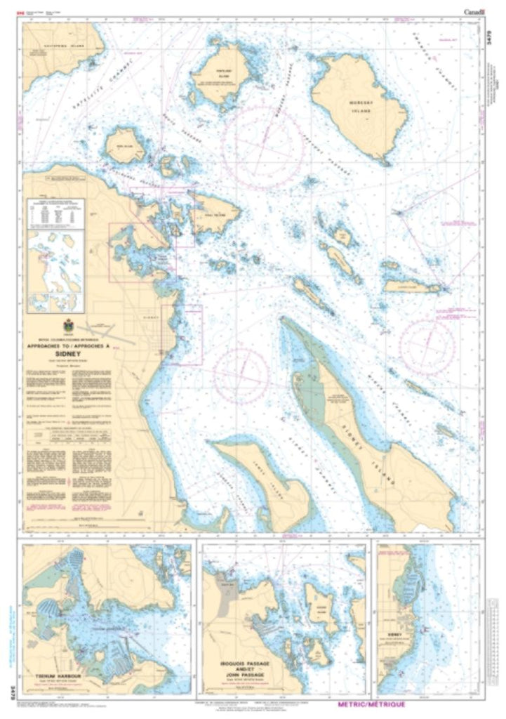 Buy map: Approaches to/Approches a Sidney by Canadian Hydrographic ...