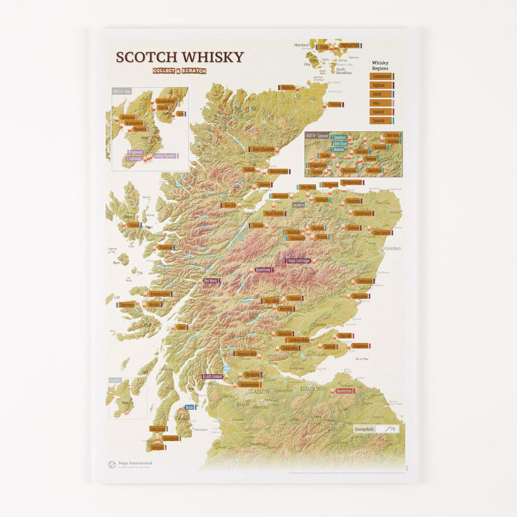 Buy map: Scratch-Off Scottish Whiskey – YellowMaps Map Store