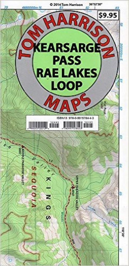 Buy map: Kearsarge Pass and Rae Lakes Loop by Tom Harrison Maps ...