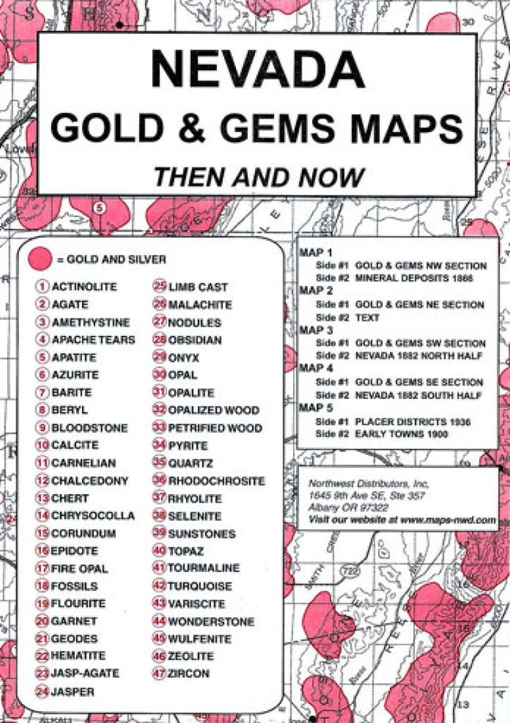 Buy map: Nevada, Gold and Gems, 5-Map Set, Then and Now by Northwest ...