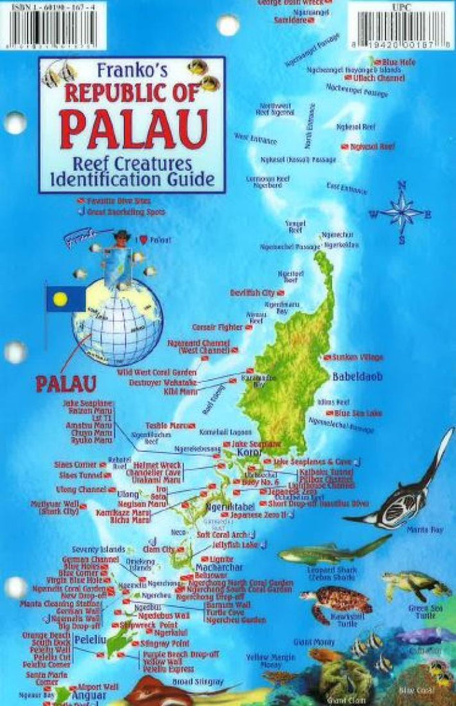 Buy map: Palau Reef Creatures Identification Guide by Frankos Maps ...