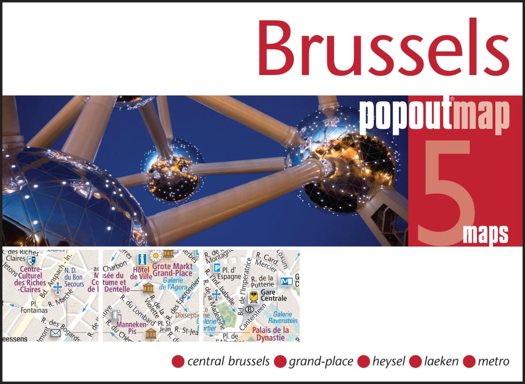 Buy map: Brussels, Belgium, PopOut Map by PopOut Products, Compass ...