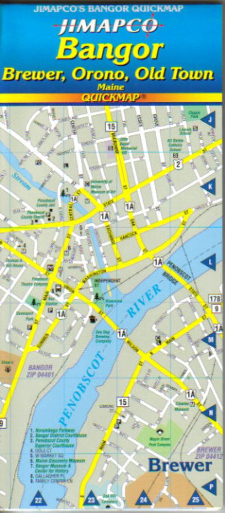 Buy map: Bangor, Maine, Quickmap with Brewer, Orono and Old Town by ...