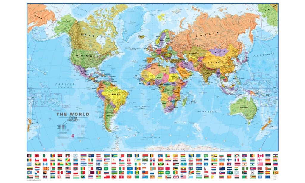 Buy map: World, Political with Flags by Maps International Ltd ...