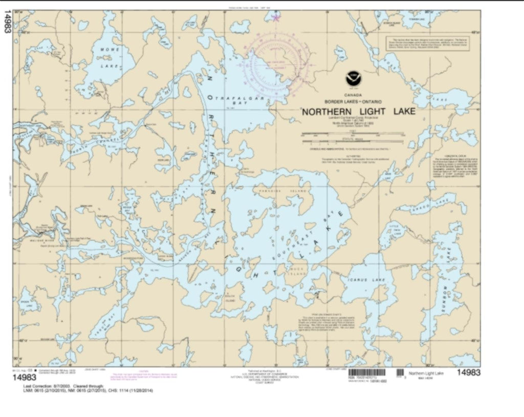 Buy map: Northern Light Lake (14983-9) by NOAA – YellowMaps Map Store