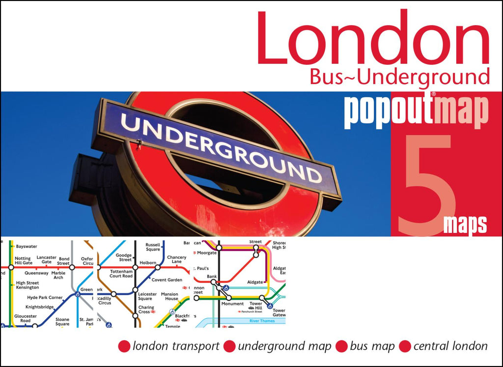 Buy map: London, England, Bus and Underground PopOut Map by PopOut ...