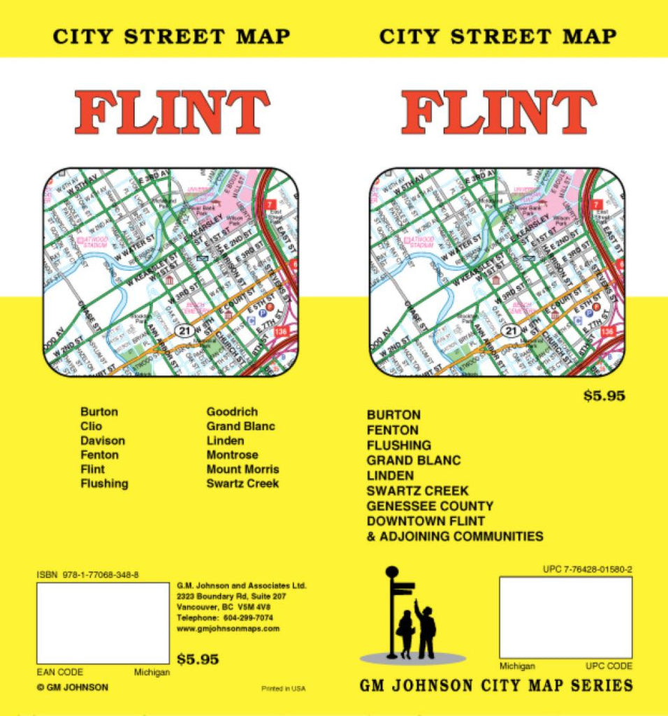 Buy map: Flint, Michigan by GM Johnson – YellowMaps Map Store