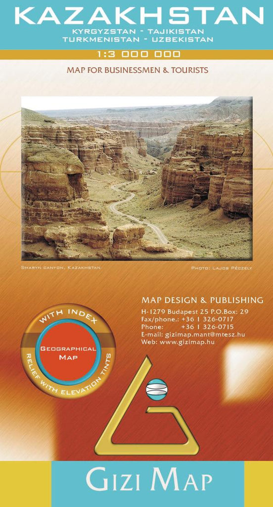 Buy map: Kazakhstan Geographical Map by GiziMap – YellowMaps Map Store