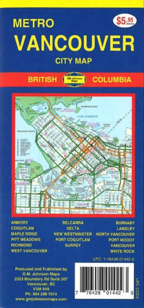 Buy map: Vancouver Metro, City Map by GM Johnson – YellowMaps Map Store