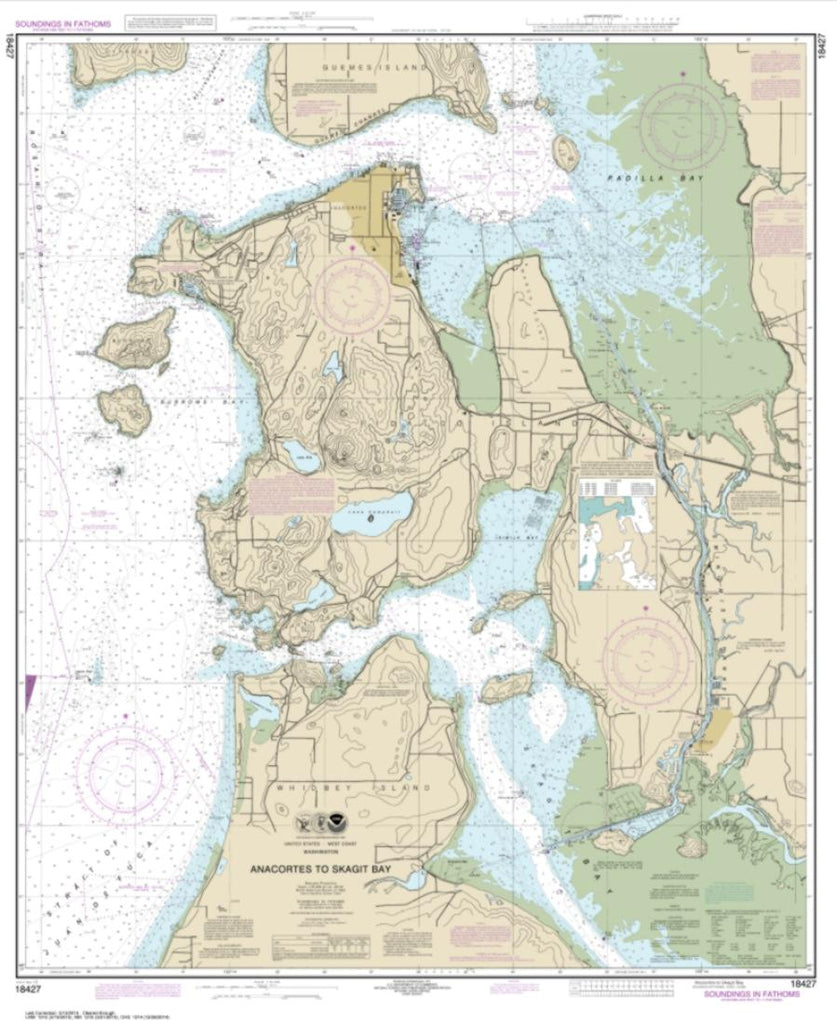 Buy map: Anacortes to Skagit Bay (18427-24) by NOAA – YellowMaps Map Store