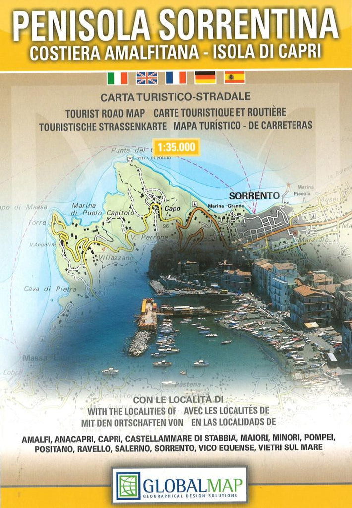 Buy map: Sorrento Peninsula, Italy by Litografia Artistica – YellowMaps ...