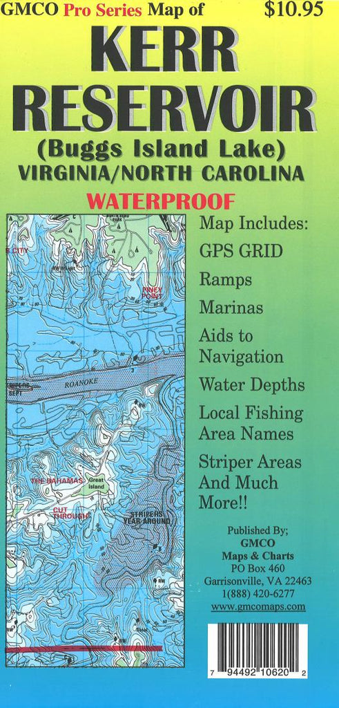 Buy map: Kerr Reservoir (Buggs Island Lake) Chart & Fishing Map ...