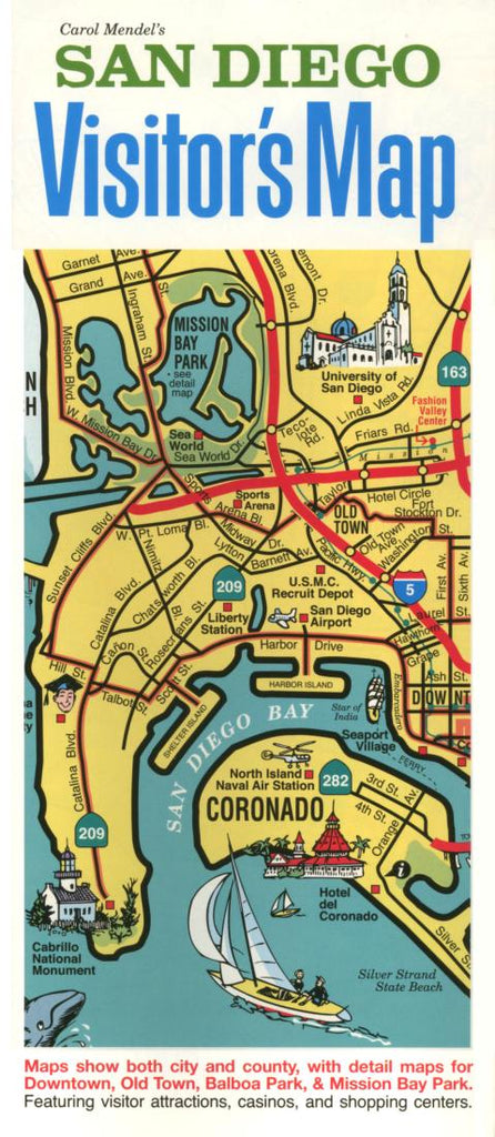 Buy map: San Diego, California, Visitors Map by Carol Mendel ...