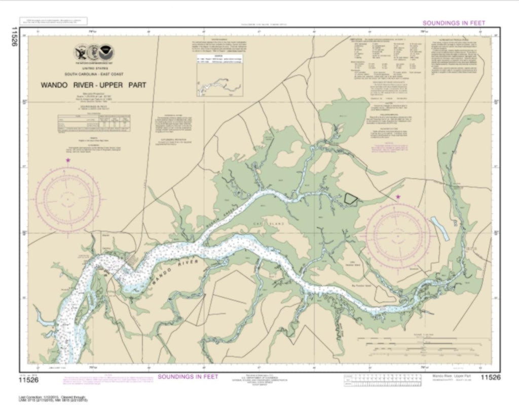 Buy map: Wando River Upper Part (11526-11) by NOAA – YellowMaps Map Store
