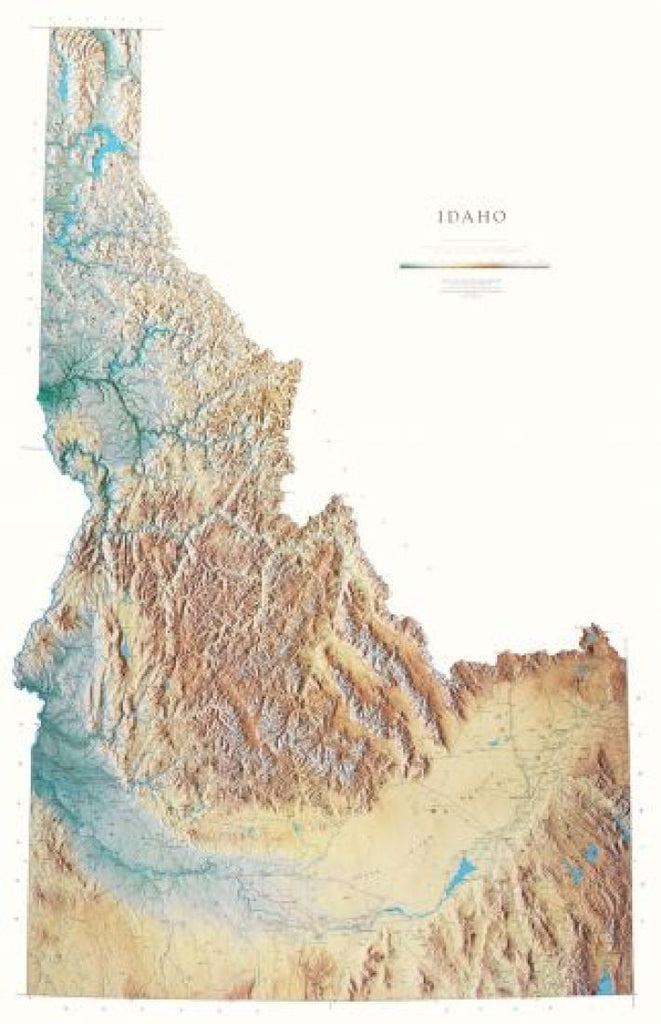 Buy map: Idaho, Physical, Laminated Wall Map by Raven Maps – YellowMaps ...