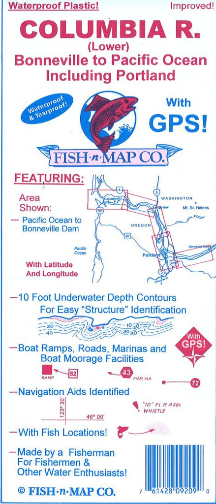 Buy map: Columbia River Fishing Map – YellowMaps Map Store