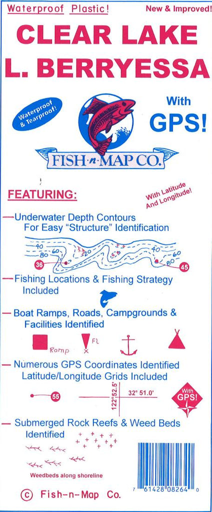 Buy map: Clear Lake & Lake Berryessa Fishing Map – YellowMaps Map Store