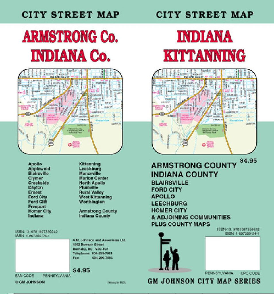 Buy map: Kittanning, Armstrong, and Indiana County, PA by GM Johnson ...