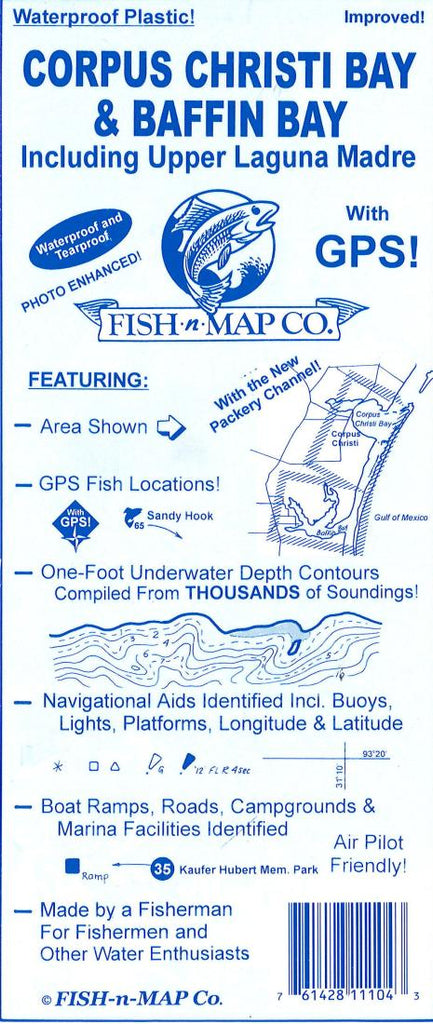 Buy map: Corpus Christi Bay & Baffin Bay Fishing Map – YellowMaps Map Store