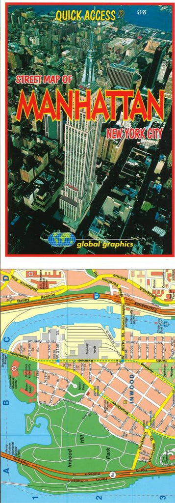 Buy map: Manhattan, New York, Quick Access Map by Global Graphics ...