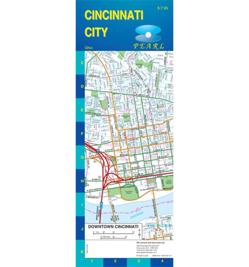 Buy map: Cincinnati, Ohio, Pearl Map, laminated by GM Johnson ...