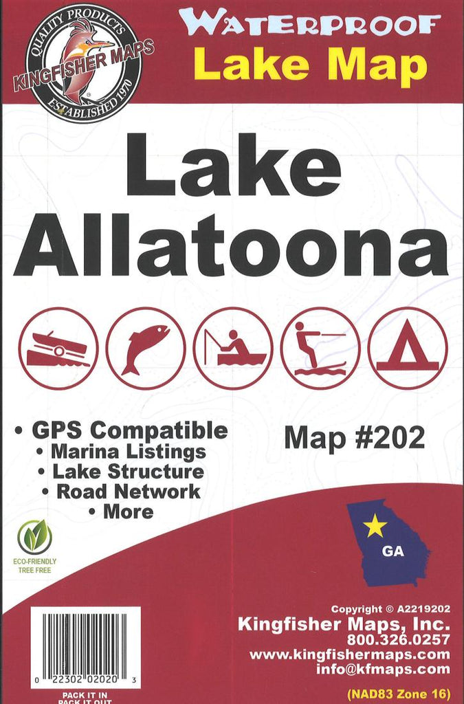 Buy map: Lake Allatoona Fishing Map – YellowMaps Map Store