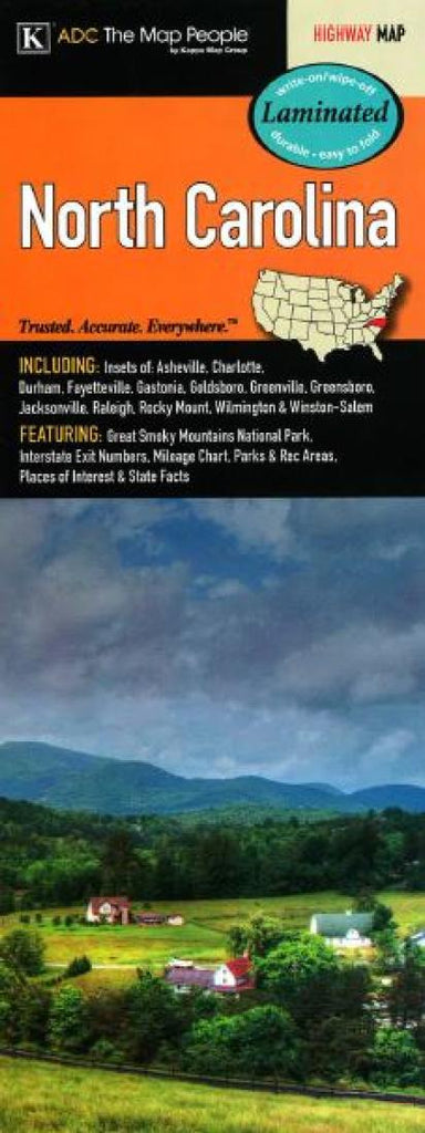 Buy map: North Carolina, laminated by Kappa Map Group – YellowMaps Map ...