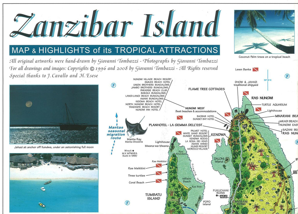 Buy map: Zanzibar Island : map & highlights of its tropical ...