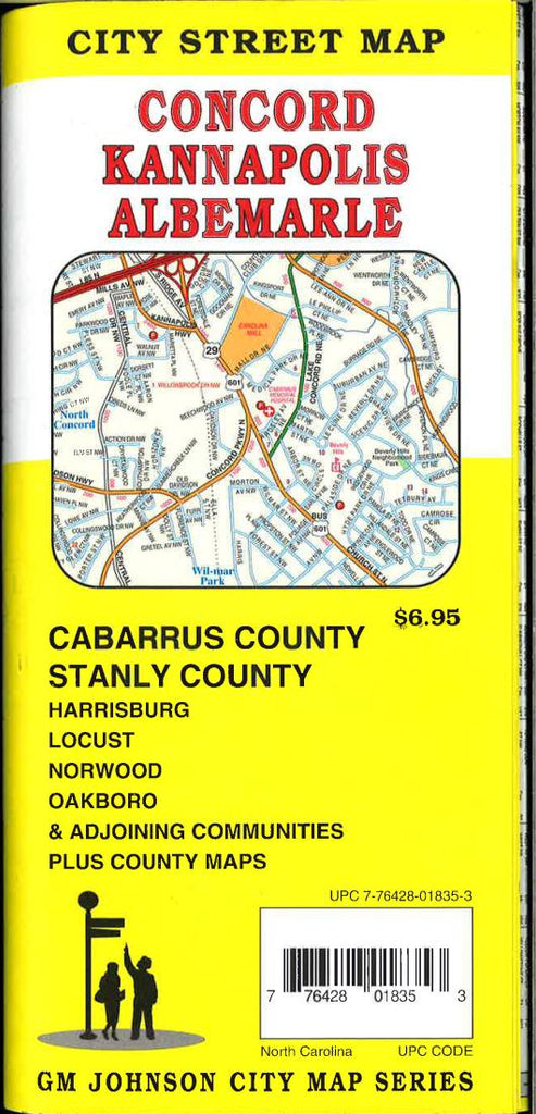 Buy map: Concord : Kannapolis : Albemarle : city street map ...