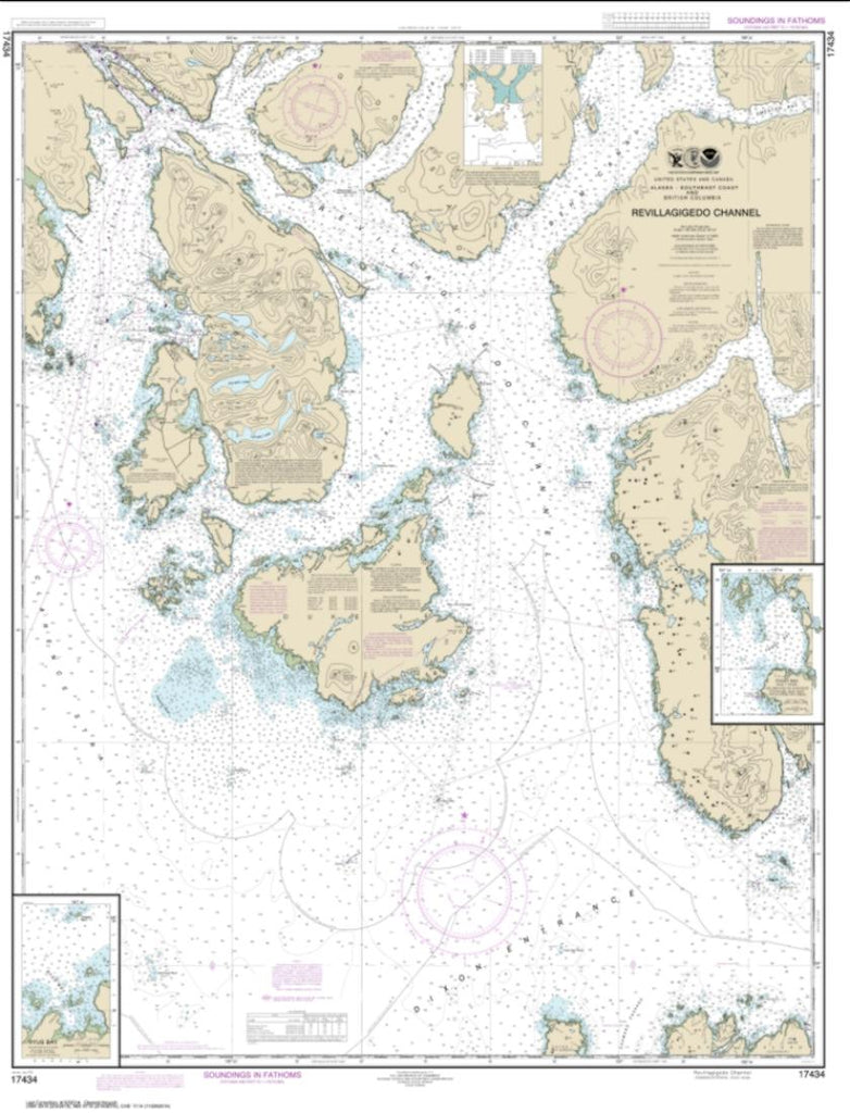 Buy map: Revillagigedo Channel; Ryus Bay; Foggy Bay (17434-14) by NOAA ...