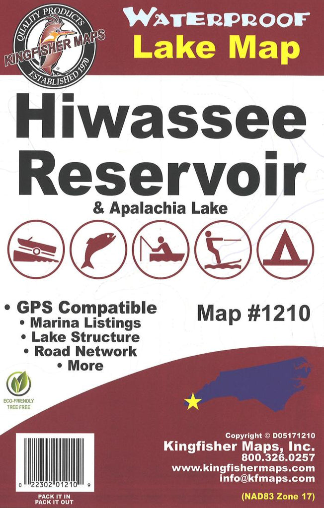 Buy map: Hiwassee/Apalachia Lakes, NC Fishing Map – YellowMaps Map Store