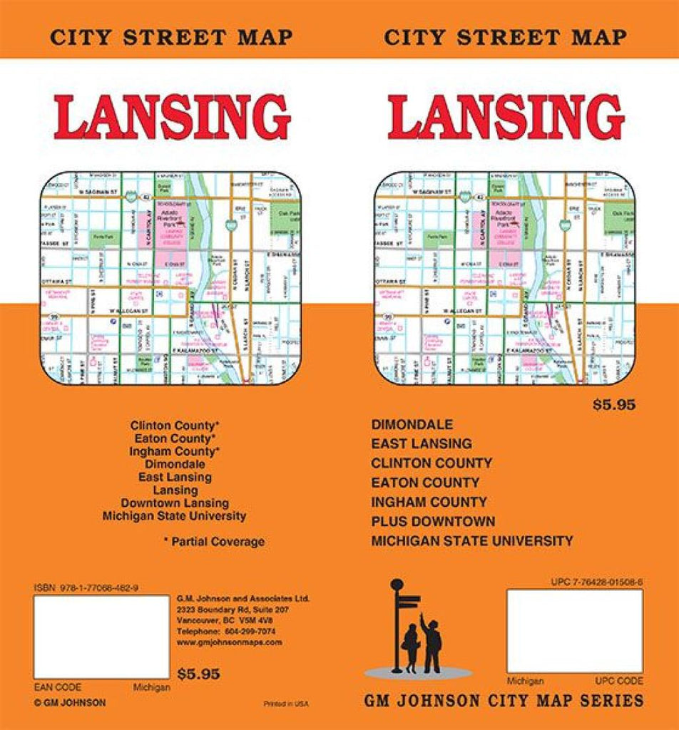 Buy map: Lansing, Michigan by GM Johnson – YellowMaps Map Store