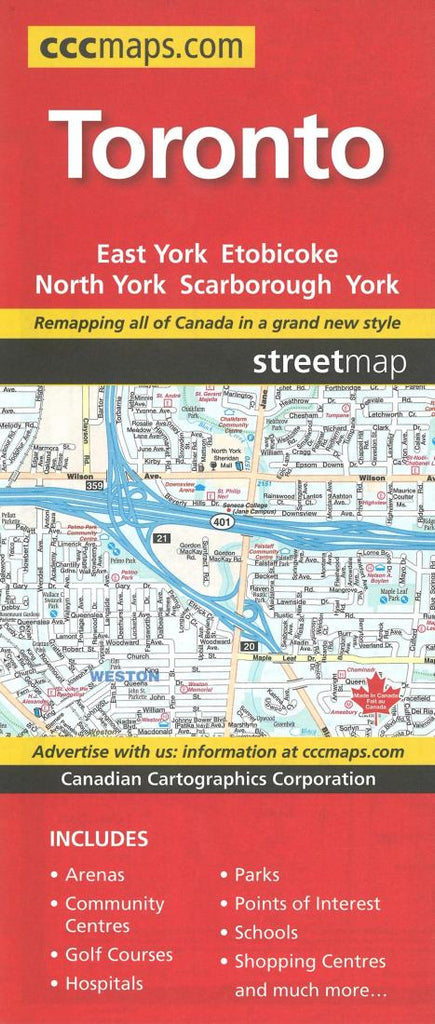 Buy map: Toronto, Ontario Street Map by Canadian Cartographics ...